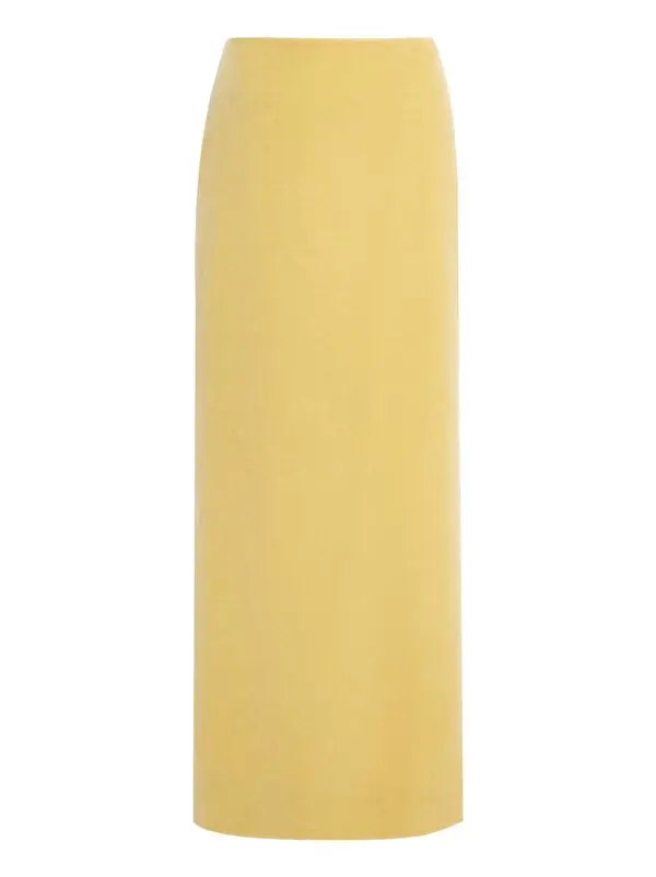 COLLEEN ALLEN Slit-detailed Cotton-velvet Skirt - Yellow