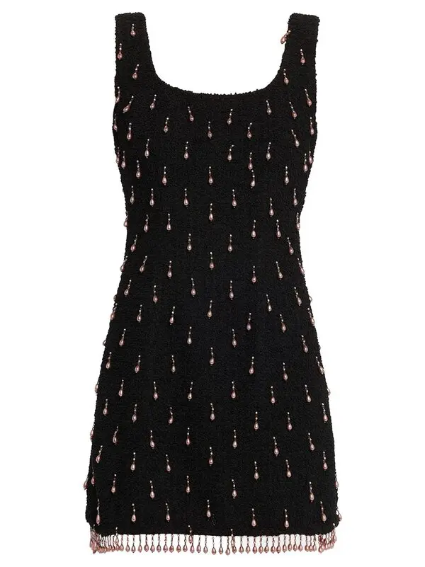 Kobi Halperin Amelia Beaded Boucle Mini Dress - Black