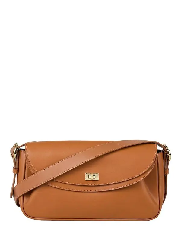 Sandro Le Mambo Plain Leather Bag - Camel