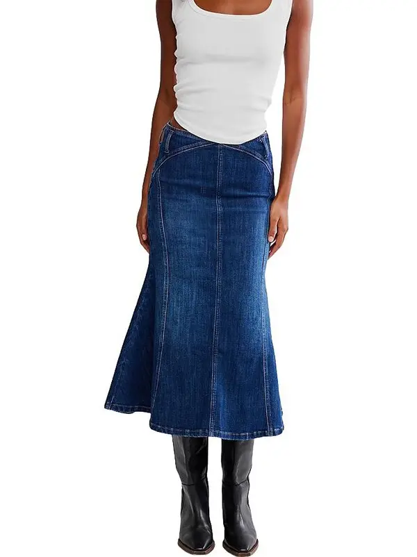 Free People Zia Denim Skirt - Bad Habits