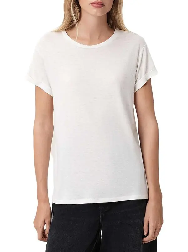 ALLSAINTS Anna Shimmer Tee - Stone White