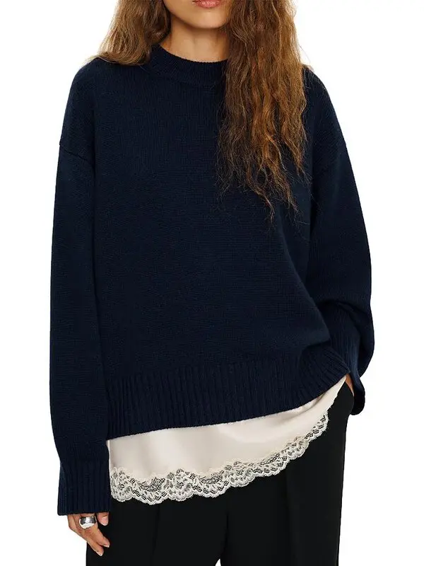 REFORMATION Cove Cashmere Oversized Sweater - Navy
