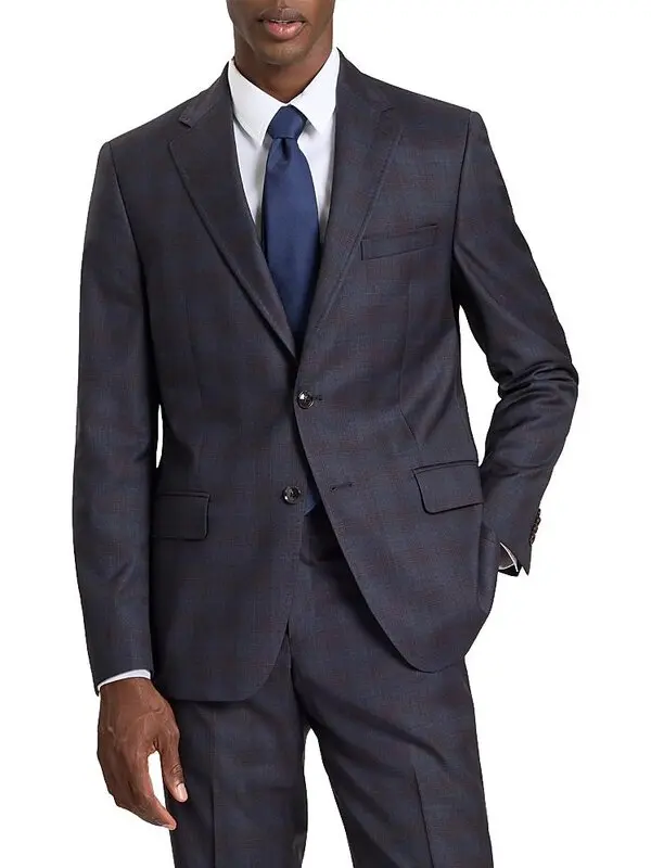 Ted Baker London Wright Plaid Modern Fit Suit Jacket - Navy/wine