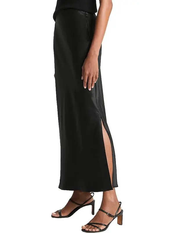 Vince Side Slit Slip Skirt - Black