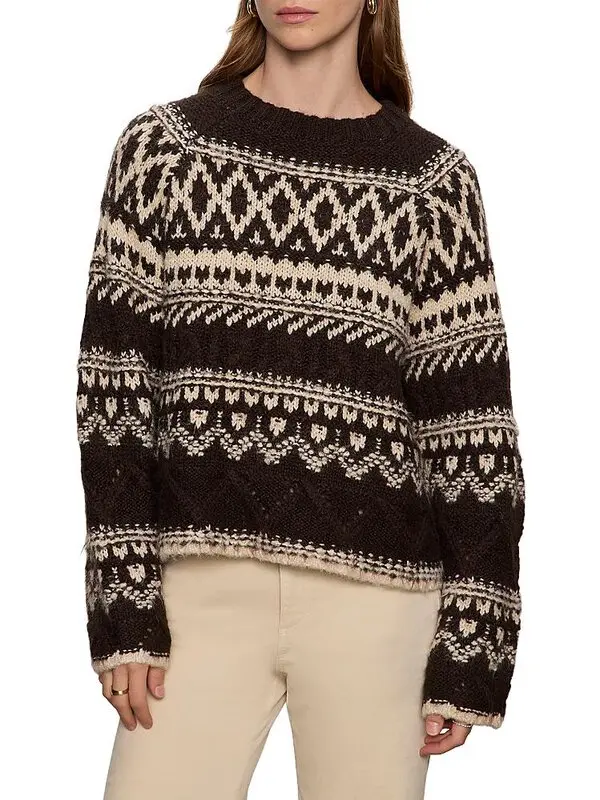 Sanctuary Fair Isle Crewneck Sweater - Semi Sweet Multi