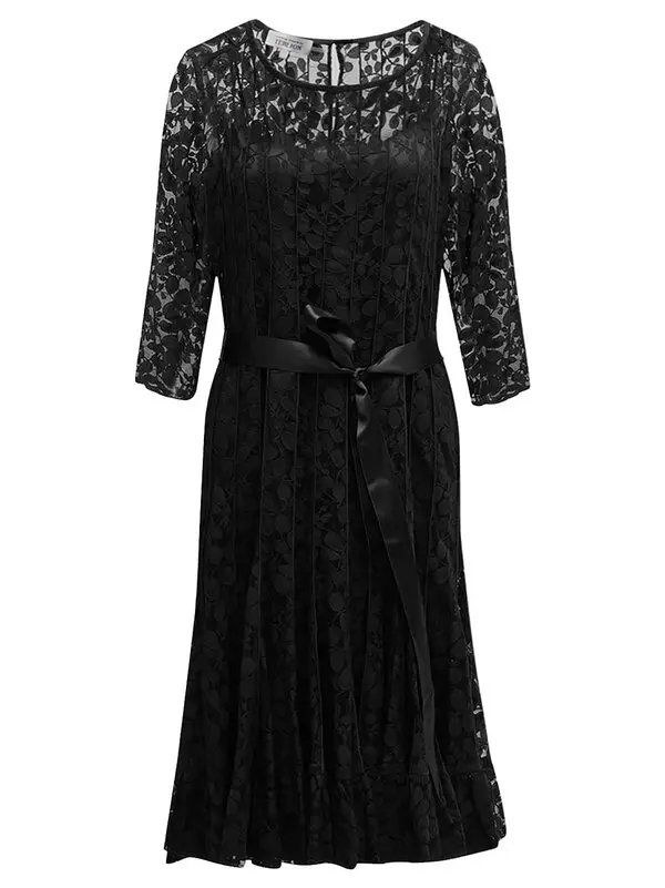Rickie Freeman For Teri Jon 3/4-sleeve Lace Overlay Cocktail Dress - Black