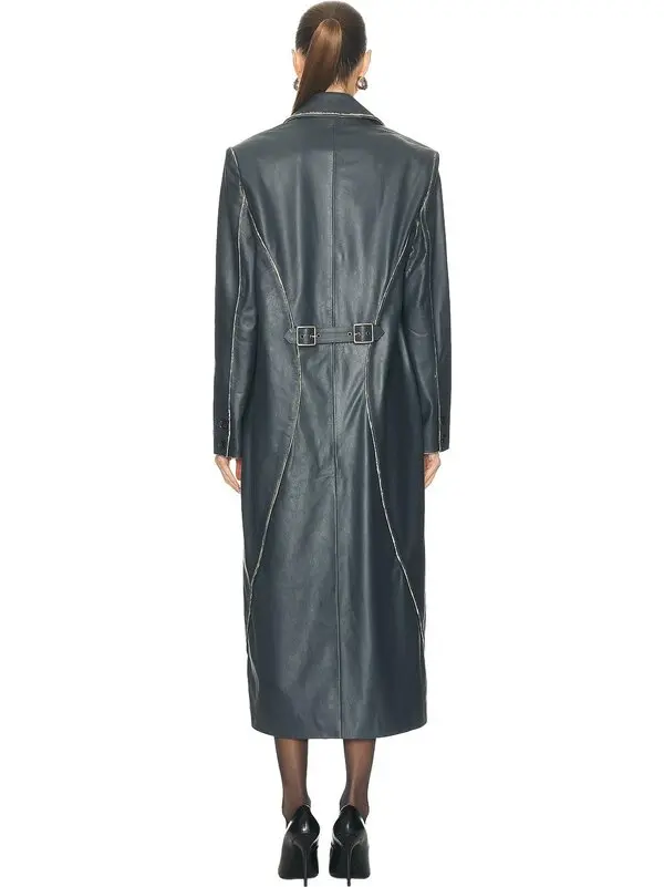 MIMCHIK Mulholland Leather Coat - Steel