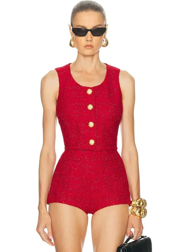 Marianna Senchina Claudia Vest Top - Ruby Red
