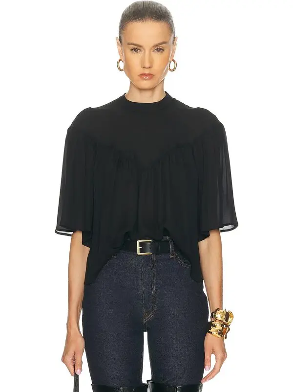 NILI LOTAN Lucie Blouse Top - Black
