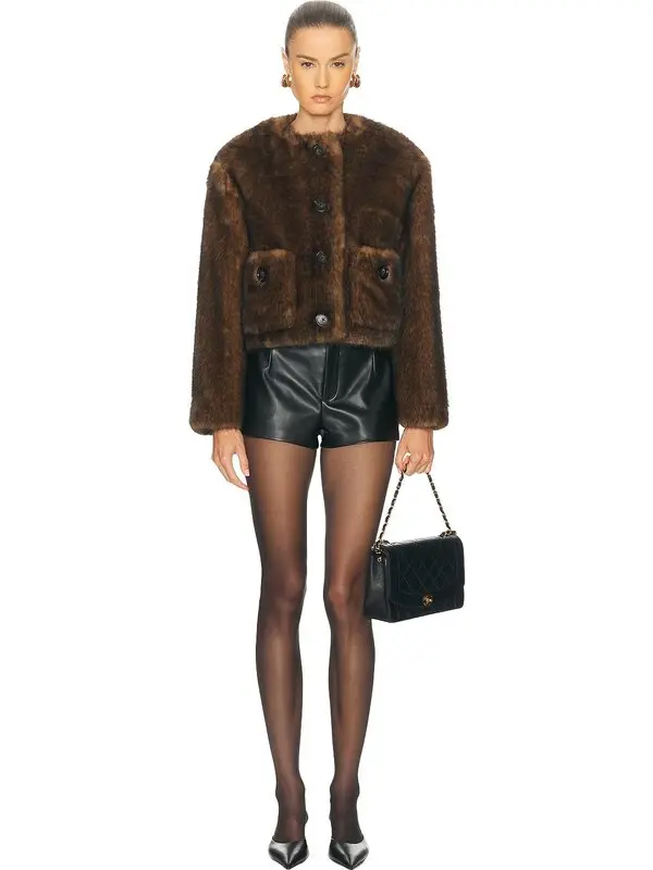 Marc Jacobs Teddy Cropped Jacket - Ebony