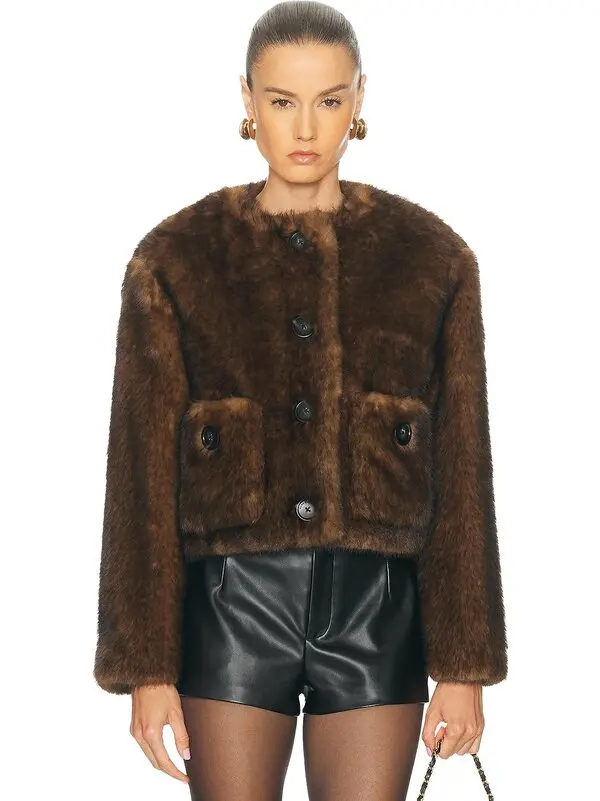 Marc Jacobs Teddy Cropped Jacket - Ebony