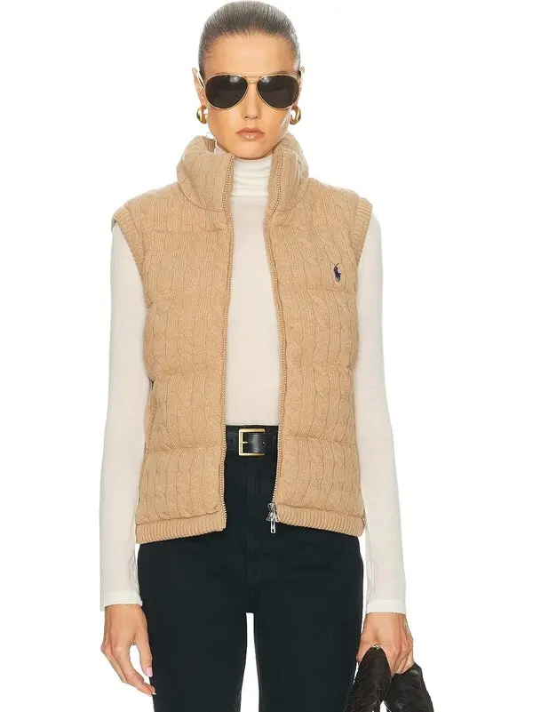 Ralph Lauren Puffer Vest - Collection Camel Melange