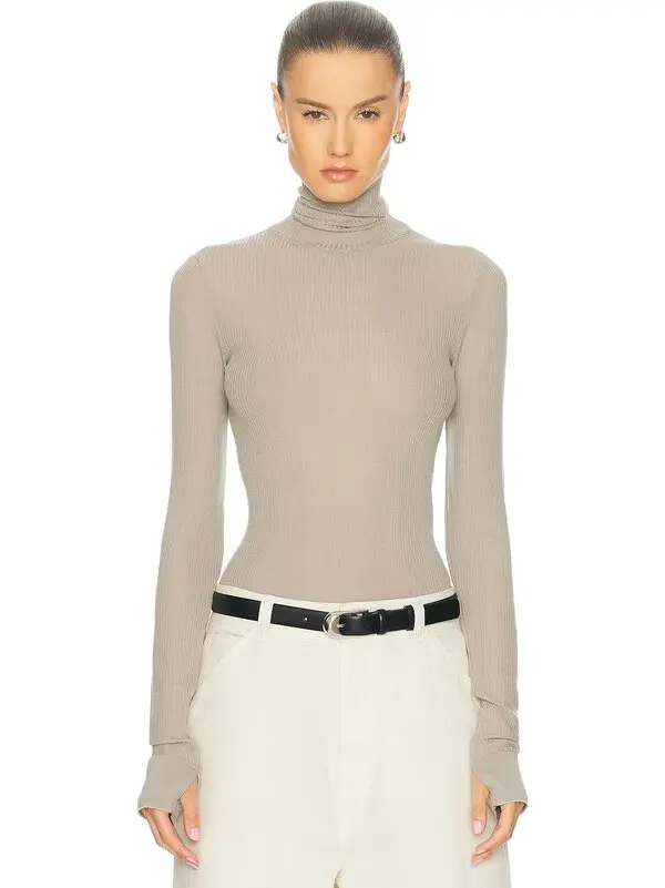 LEMAIRE Seamless High Neck Top - Light Sage
