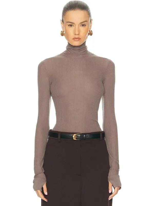 LEMAIRE Seamless High Neck Top - Misty Mauve