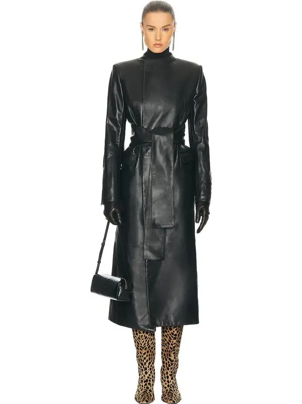 Khaite Jelson Lambskin Coat - Black