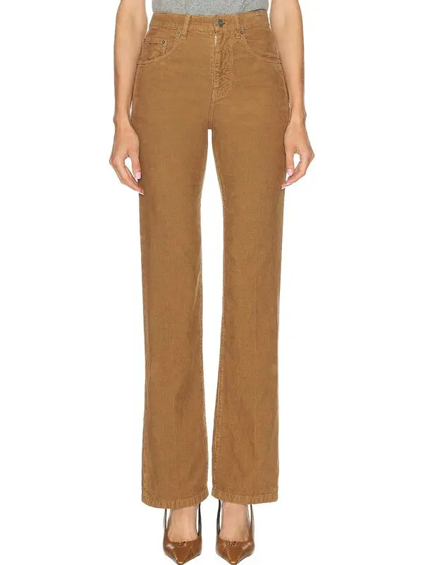 Saint Laurent Corduroy Wide Leg Pant - Fall Beige