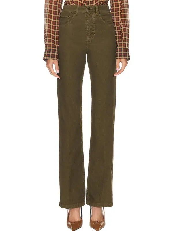 Saint Laurent Corduroy Wide Leg Pant - Hunting Kaki