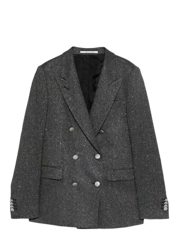 Tagliatore Double-breasted Herringbone Blazer - Grey
