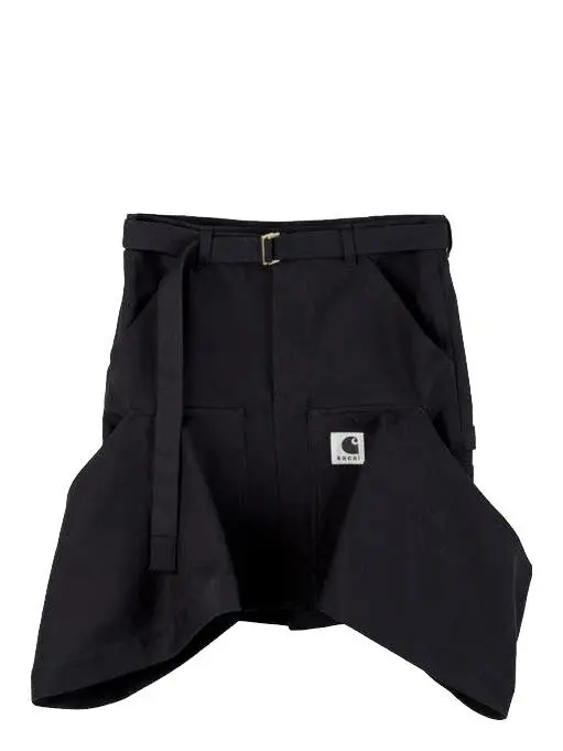 Sacai X Carhartt Wip Duck Canvas Skirt - Black
