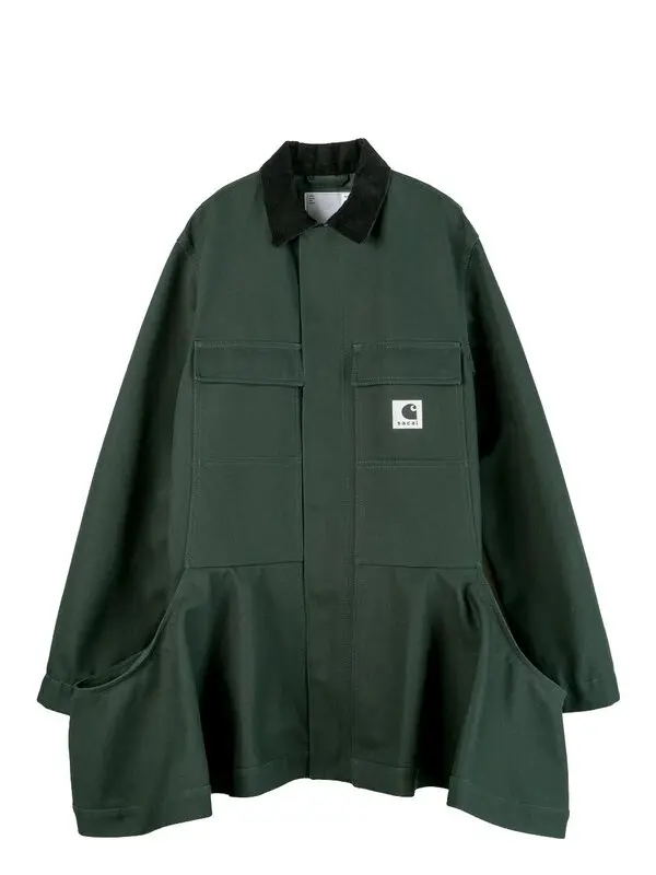 Sacai Carhartt Wip Bonded Duck Canvas Coat Dress - Green