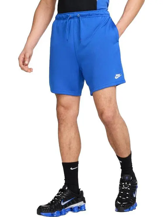 Nike Club Flow Mesh Athletic Shorts - Game Royal/white