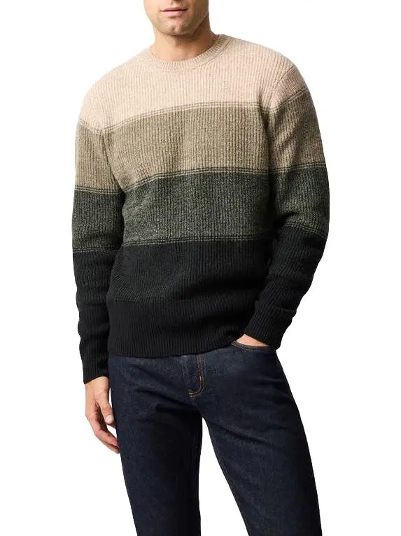 Rodd & Gunn Menzies Bay Colorblock Stripe Lambswool Sweater - Forest