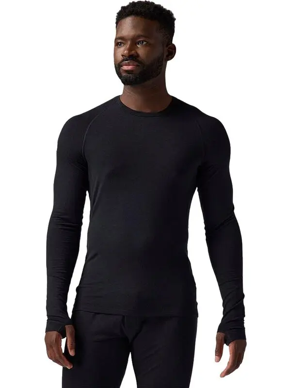 BACKCOUNTRY Cedars Rws Merino Lightweight Crew Baselayer Top - Black