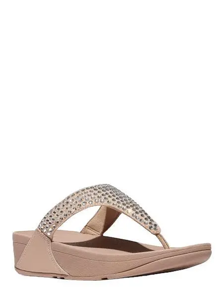 Fitflop Lulu Maxi-crystal Toe-post Sandals - Classic Beige