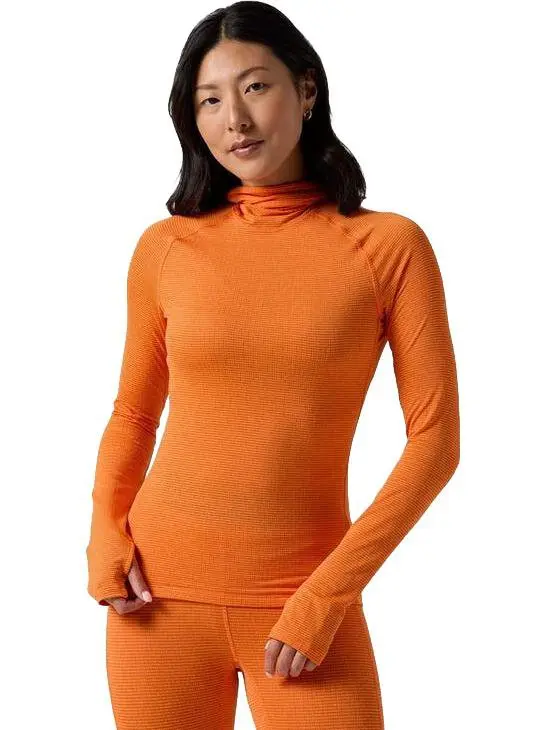 BACKCOUNTRY Pines Microgrid Ultra-lt Baselayer Balaclava Top - Boundary Orange