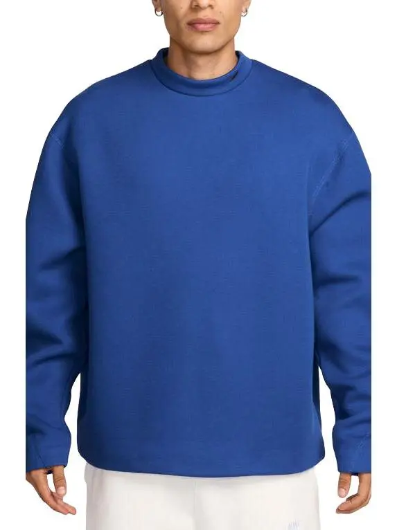 Nike Oversized Tech Fleece Crewneck Sweatshirt - Game Royal/black