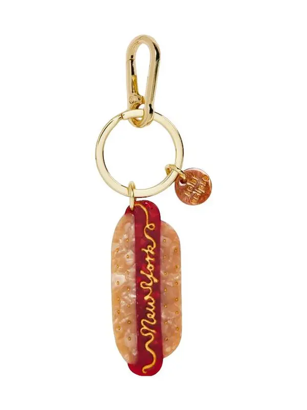 SOLAR ECLIPSE Hand-painted Hot Dog Key Chain Bag Charm - Brown