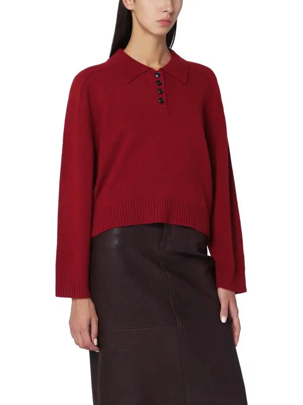 Loulou De Saison Cashmere Polo Sweater - Burgundy