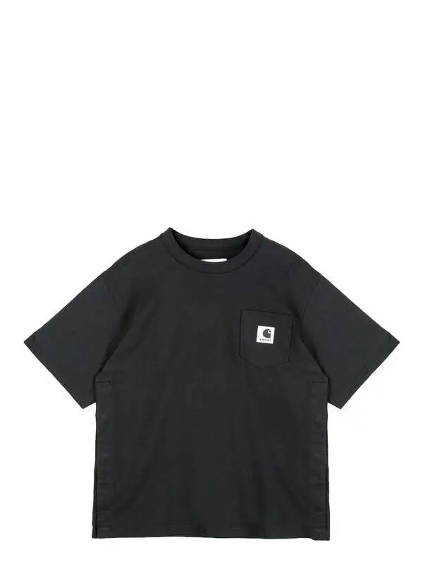 SACAI X CARHARTT WIP Cotton T-shirt With Logo Patch - Black