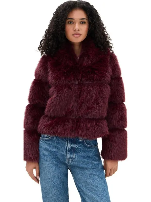 Apparis Sai Faux Fur Coat - Merlot
