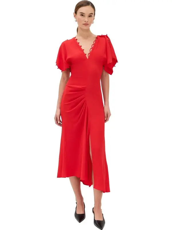 Victoria Beckham Rouleaux Detail Dress - Cayenne