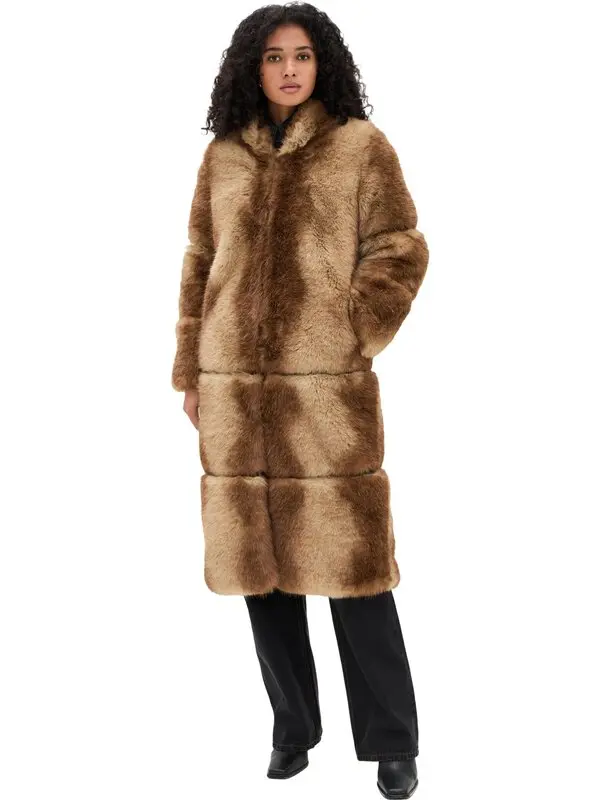 Apparis Sylke Faux Mink Coat - Blonde Mink
