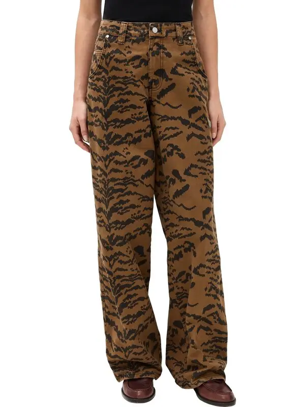 Essentiel Antwerp Printed Straight Leg Jeans - Combo2 Cinnamon Rufous