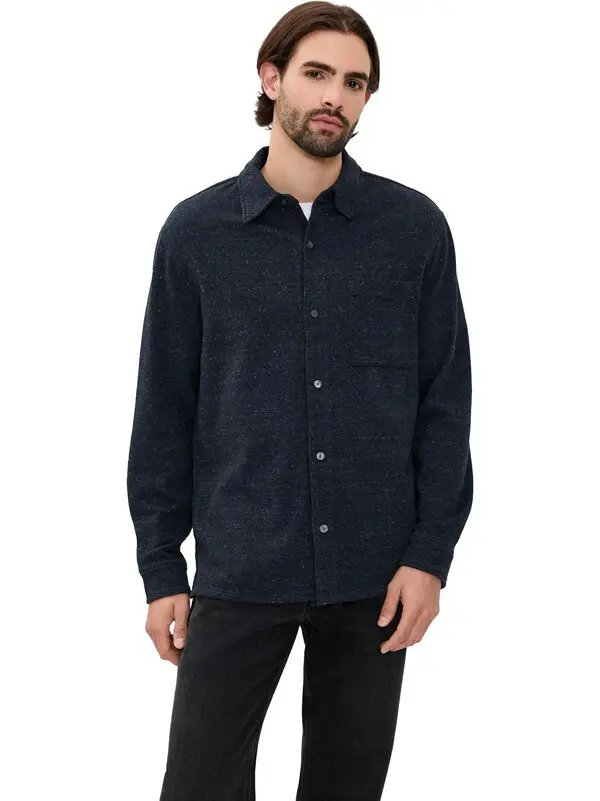Madewell Donegal Twill Long Sleeve Shirt - Dark Baltic