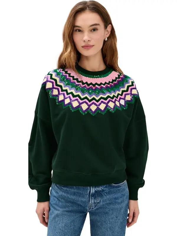 Essentiel Antwerp Embroidered Fleece Sweatshirt - Combo1 Paula's Choice