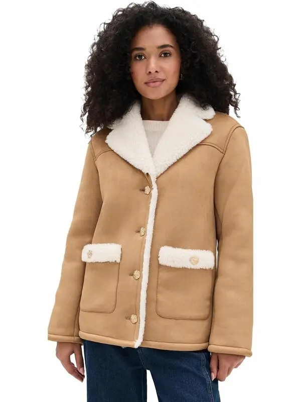 Generation Love Luvia Faux Shearling Jacket - Cork/white