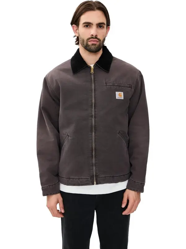 Carhartt Work In Progress Og Detroit Jacket - Tobacco/black (stone Canvas)