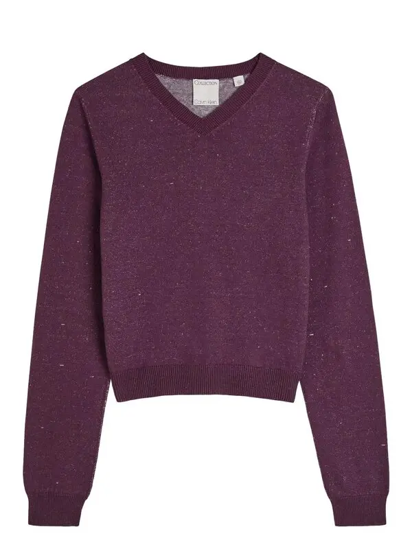 Calvin Klein Celia Linen-blend Jumper - Burgundy
