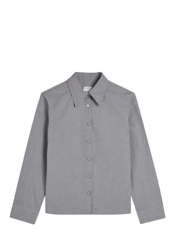 Calvin Klein Cotton-poplin Shirt - Grey