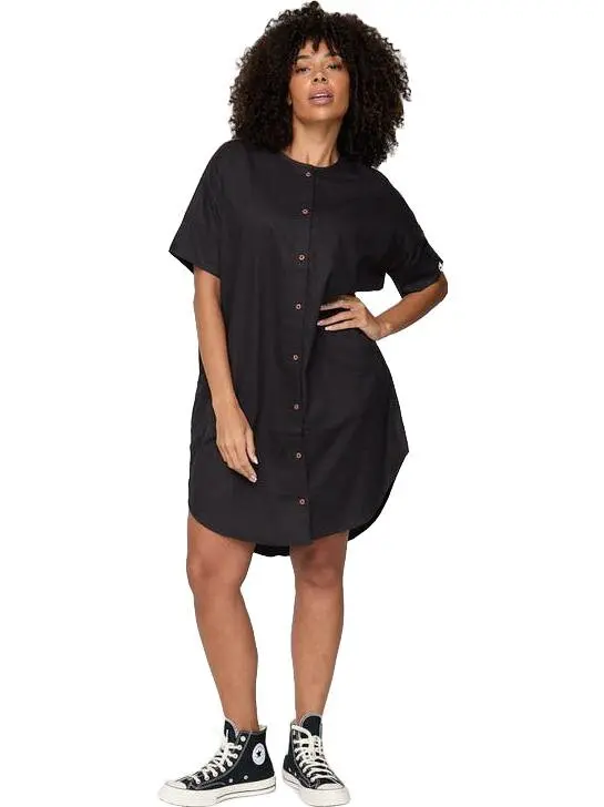 TURTLEDOVE LONDON Organic Cotton Nina Midi Dress - Black