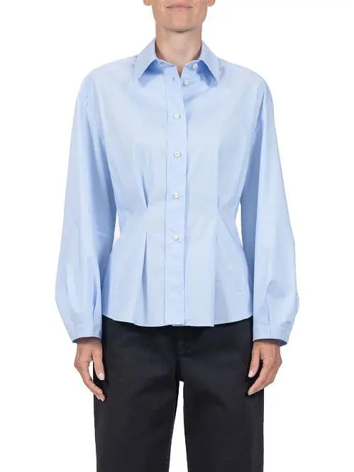 CALLAS MILANO Lucia Lantern Sleeve Shirt - Ocean