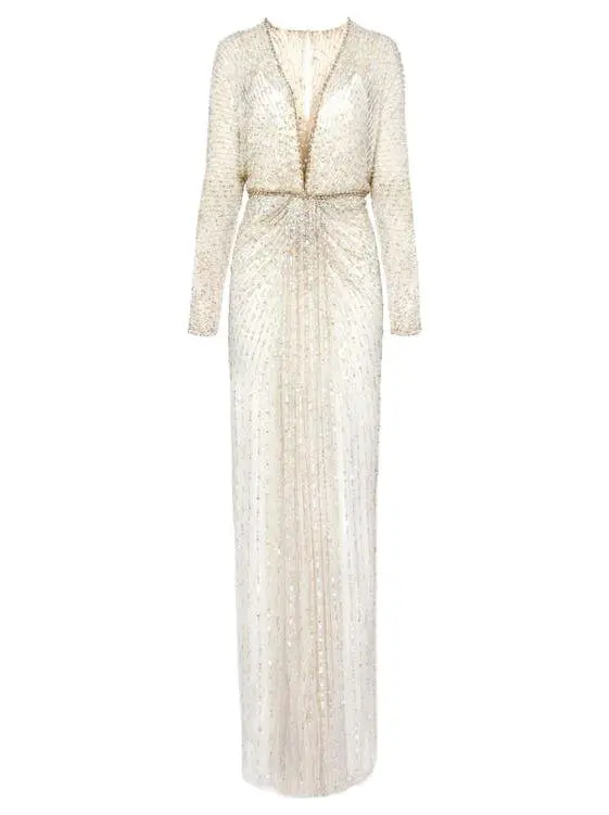 Jenny Packham Nina Embellished Gown - Vanilla