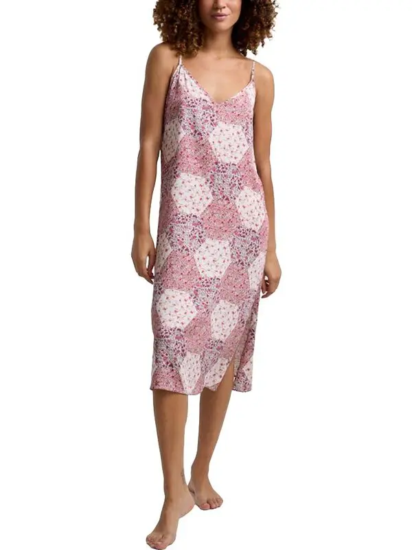 LILY AND LIONEL Rosie Patchwork Print Slip Nightgown - Pink