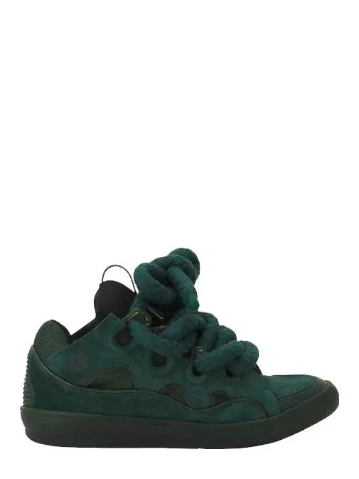 LANVIN Curb Leather Sneakers With Snake Laces - Green/black
