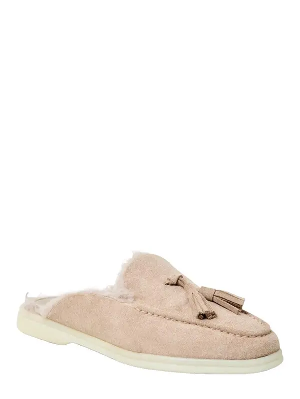 Bruno Magli Palmer Genuine Shearling Lined Mule - Sand Suede
