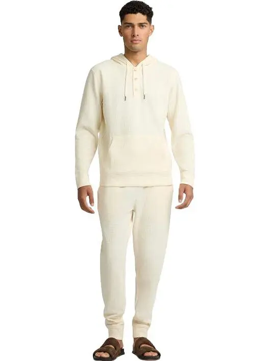 Onia Heavyweight Cotton Waffle Hoodie - Ecru